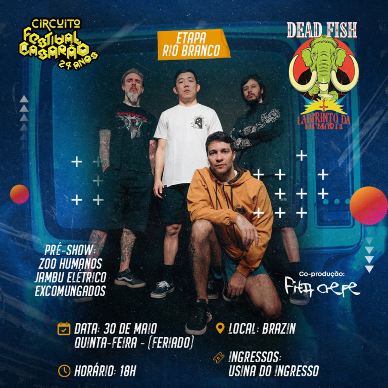 Banda Dead Fish vem ao Acre no festival Casarão; saiba como participar